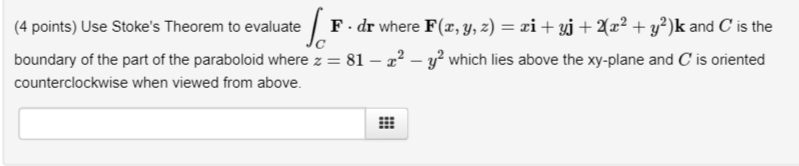 Solved (S2) ﻿Use Stoke's Theorem to evaluate ∫C﻿F*dr ﻿where | Chegg.com