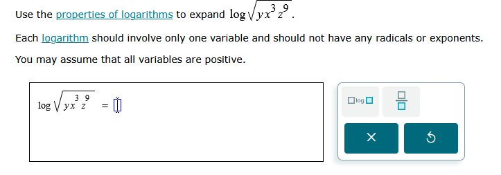 Solved Use the properties of ﻿logarithms to ﻿expand | Chegg.com