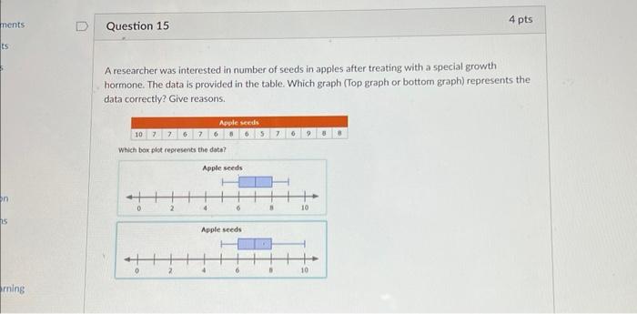 Solved A researcher was interested in number of seeds in | Chegg.com