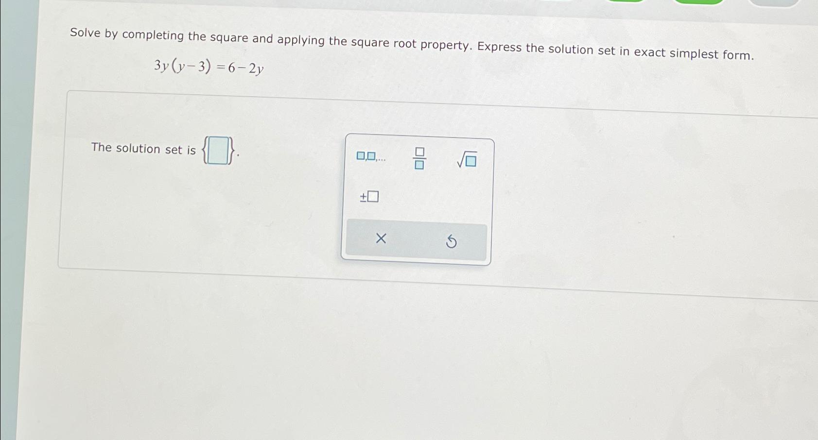 Solved Solve by completing the square and applying the | Chegg.com