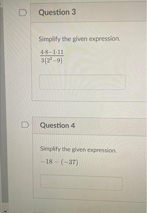 Solved Simplify the given expression. 42÷2⋅4 Question 2 | Chegg.com