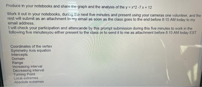 Solved Produce in your notebooks and share the graph and the | Chegg.com
