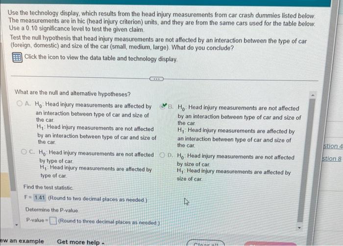 Solved crash dummies listed below. Data table ars used for | Chegg.com