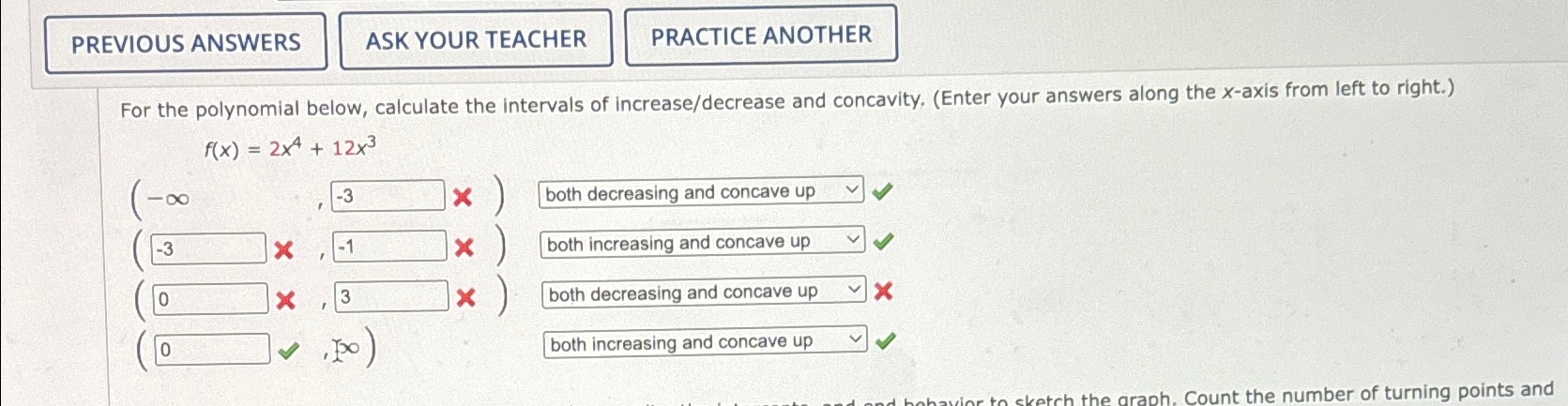 Solved For the polynomial below, calculate the intervals of | Chegg.com