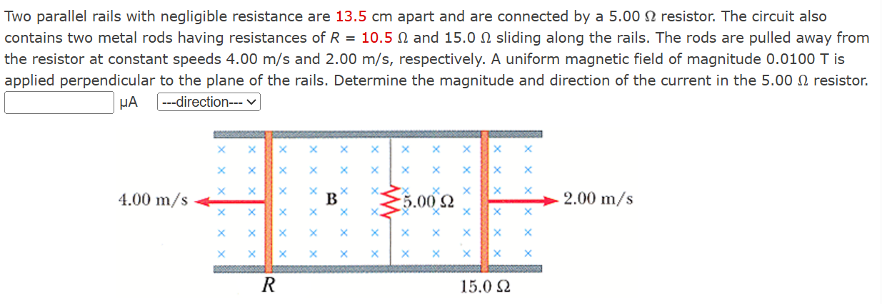 Solved Two parallel rails with negligible resistance are | Chegg.com