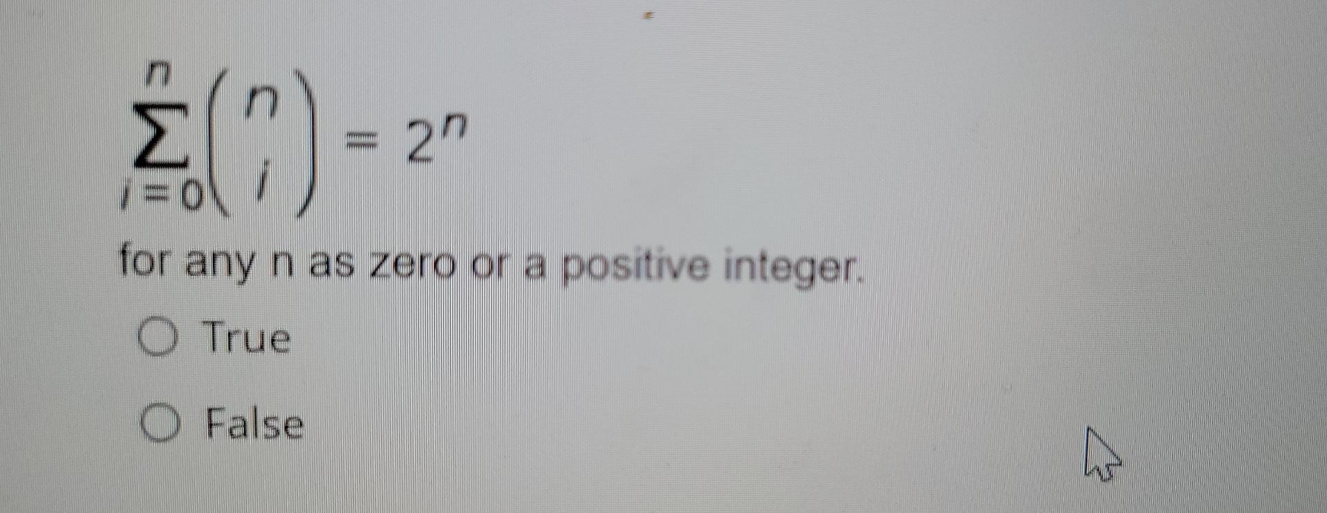Solved 2.(0) 20 for any n as zero or a positive integer. O | Chegg.com