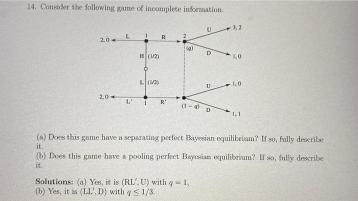 Solved how to get the separating and pooling perfect | Chegg.com