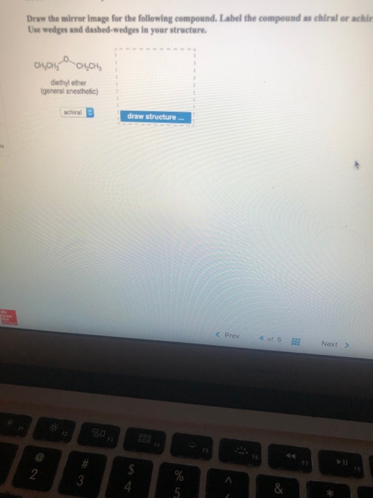 Solved Draw the mirror Image for the following compound. | Chegg.com