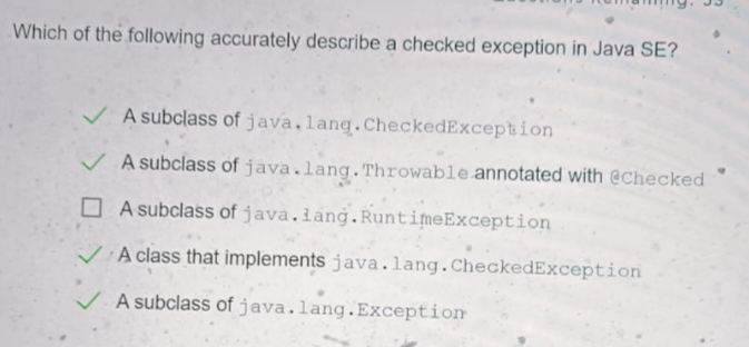 Solved Which of the following accurately describe a checked | Chegg.com
