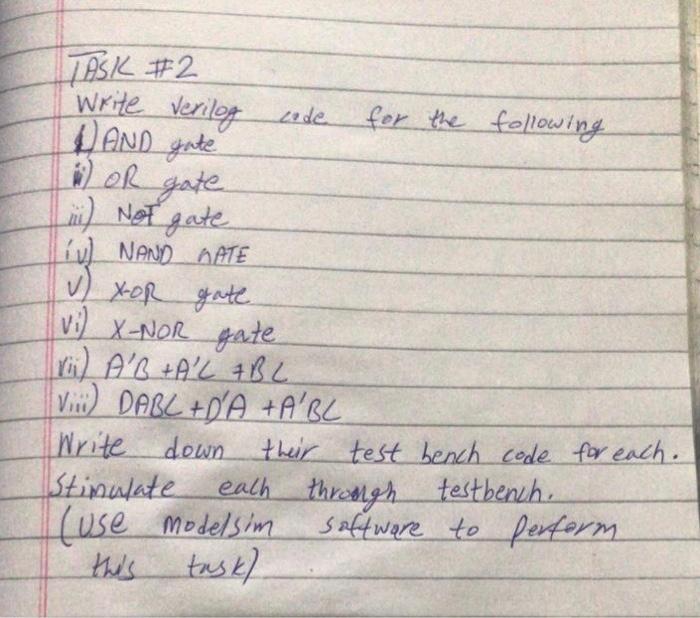 Solved Task 2 Write Verilog Code For The Following D And 7070