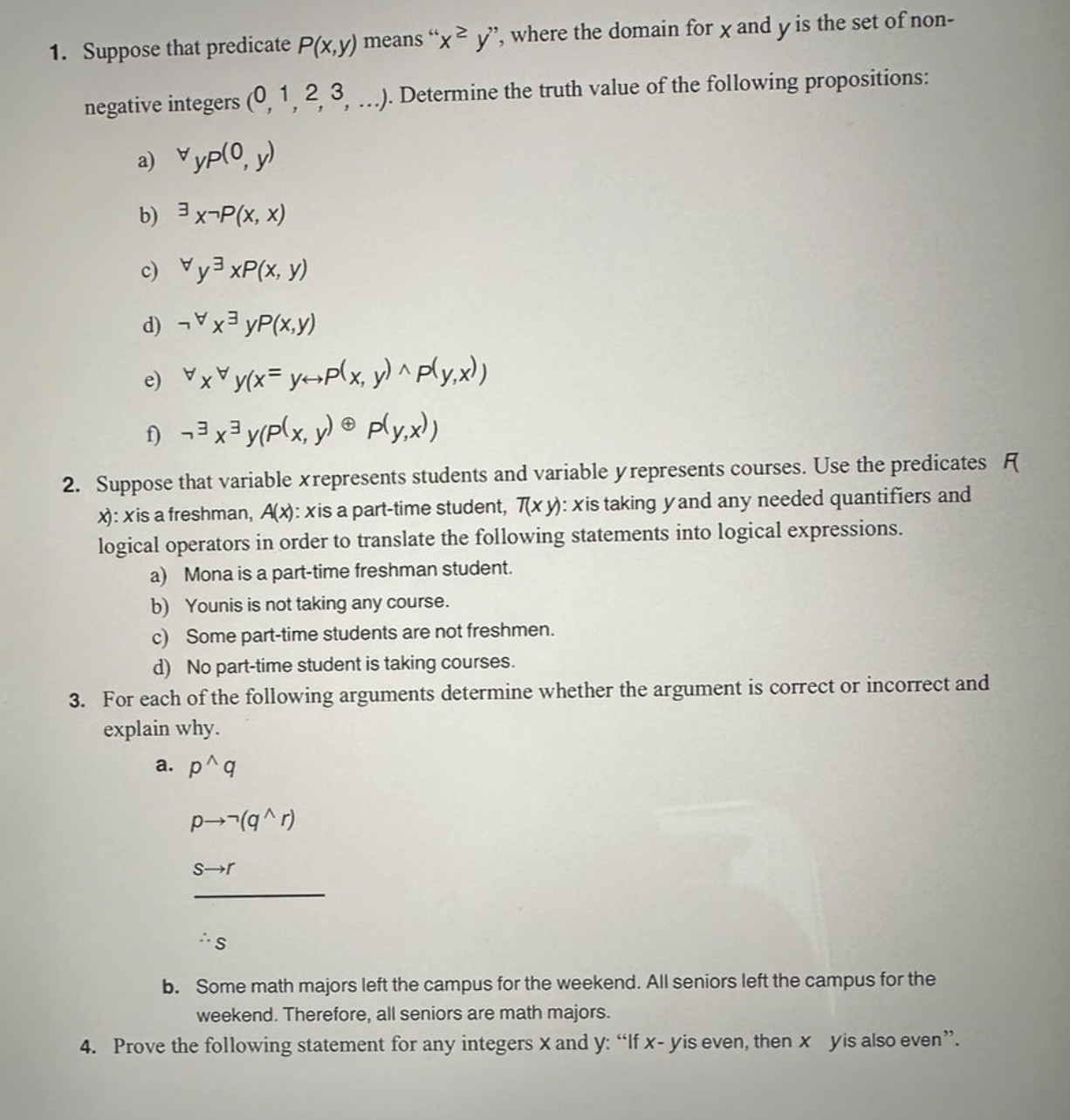 Solved Suppose that predicate P(x,y) ﻿means " x2y ", ﻿where | Chegg.com