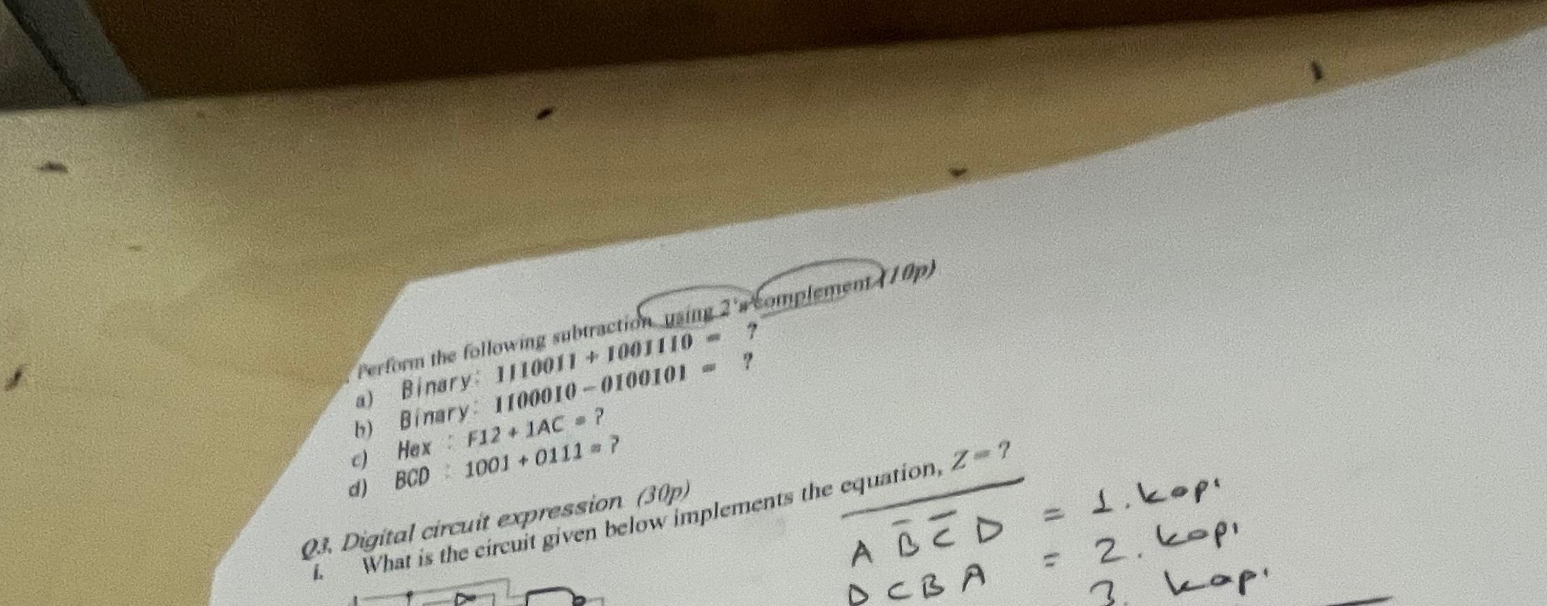 Solved a) ﻿Binary: 1110011+1003110= ?b) ﻿Binary: | Chegg.com