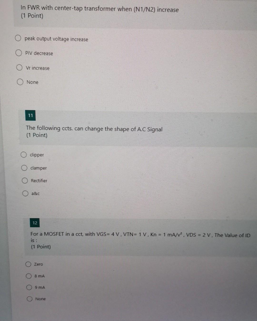 Solved In FWR with center-tap transformer when (N1/N2) | Chegg.com