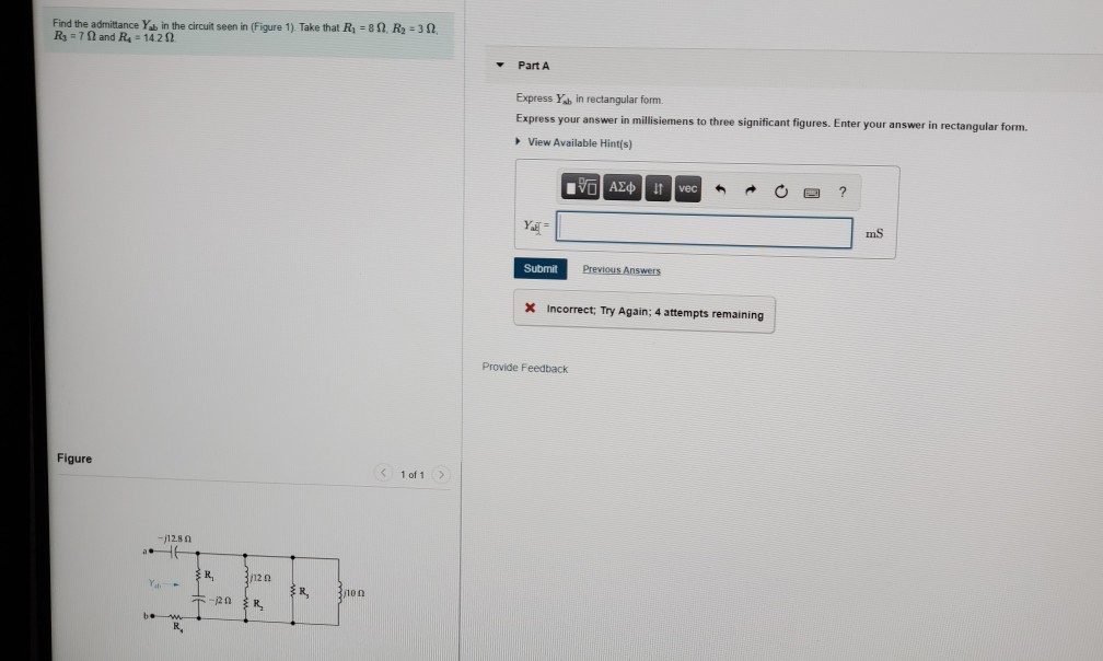 Solved Find the admittance You in the circuit seen in | Chegg.com
