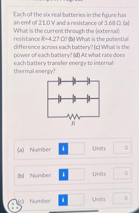 Solved Each of the six real batteries in the figure has an | Chegg.com