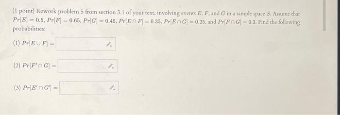 Solved (1 point) Rework problem 5 from section 3.1 of your | Chegg.com
