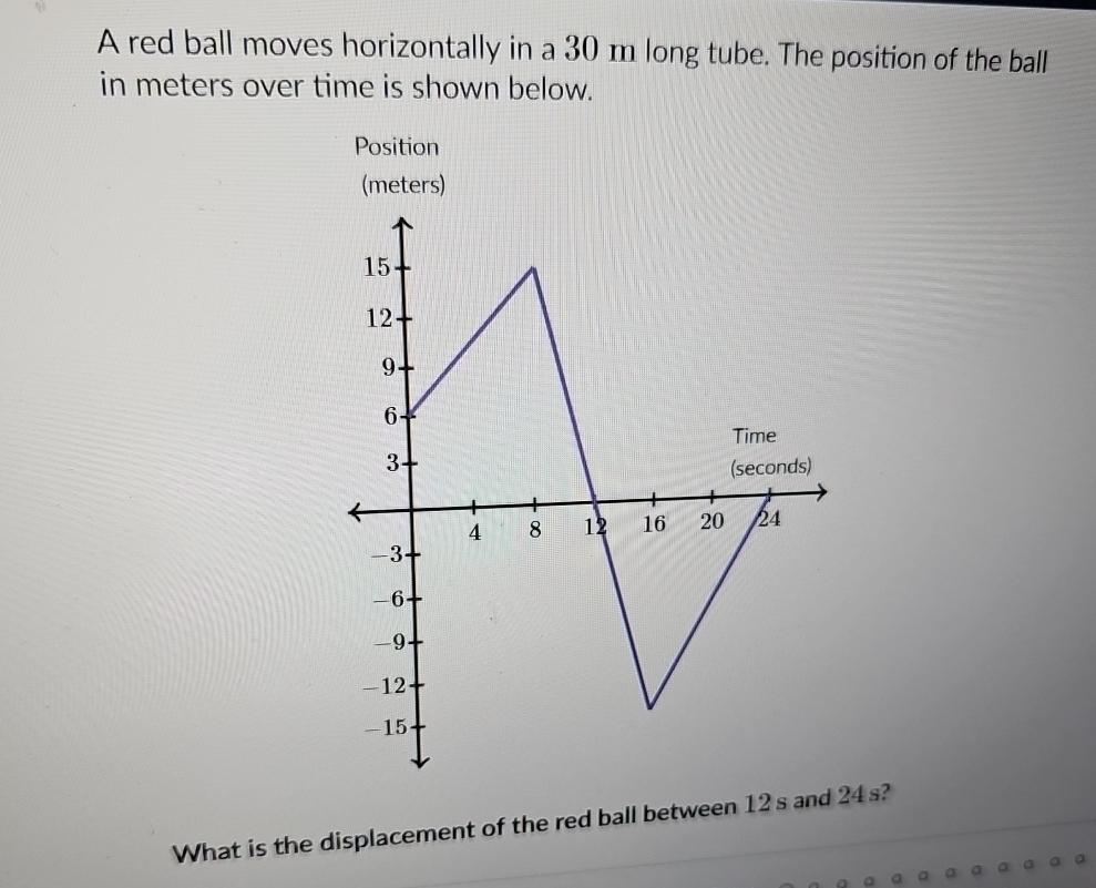 Solved A red ball moves horizontally in a 30m long tube. The | Chegg.com