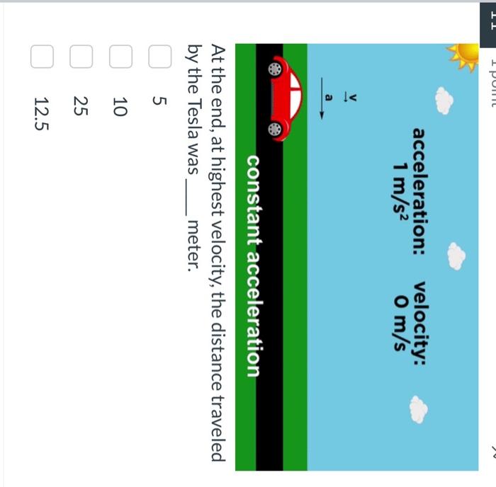 Solved The acceleration of the red Tesla at the beginning | Chegg.com