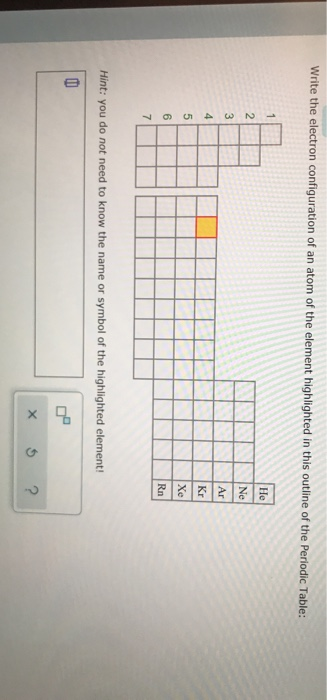 Solved Write The Electron Configuration Of An Atom Of The