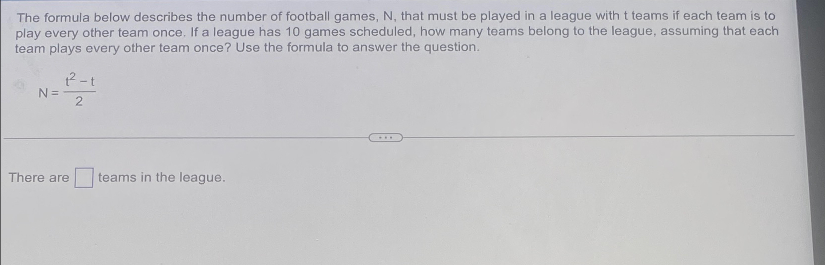 Solved The formula below describes the number of football | Chegg.com
