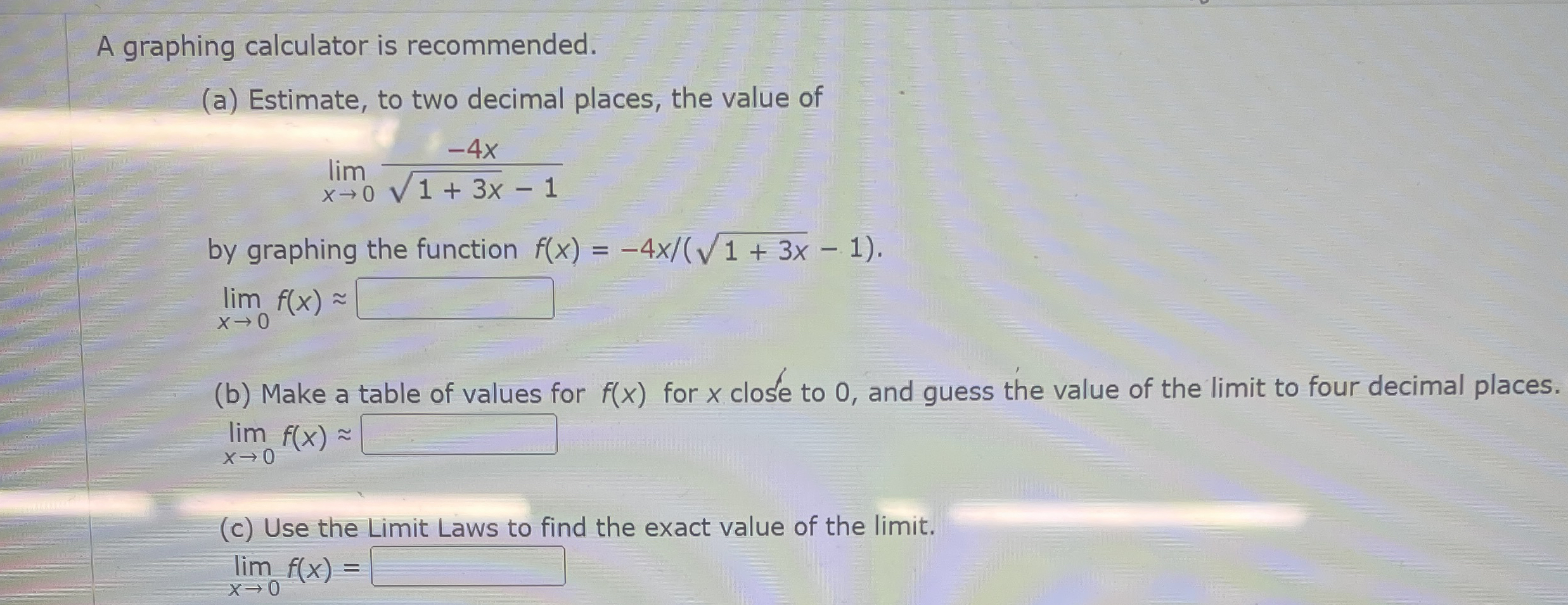 Solved A graphing calculator is recommended.(a) ﻿Estimate, | Chegg.com