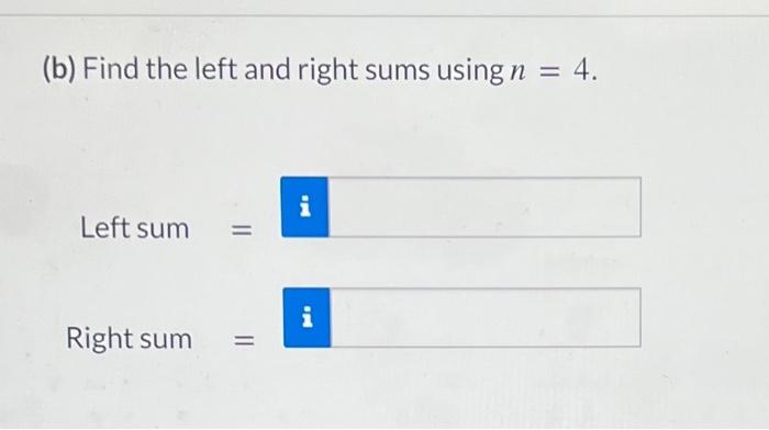 Solved Use the expressions for left and right sums and the | Chegg.com