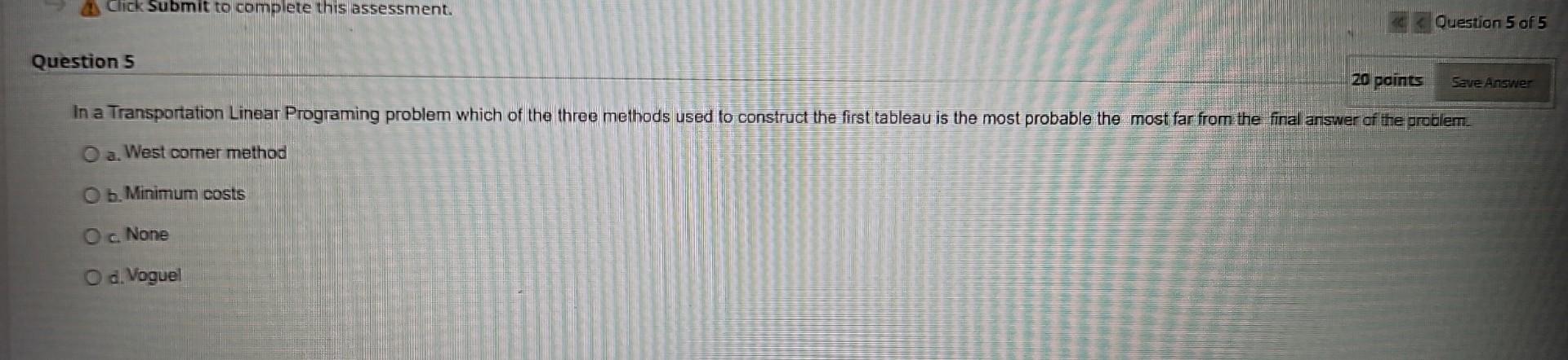 Solved In A Transportation Linear Programing Problem Which