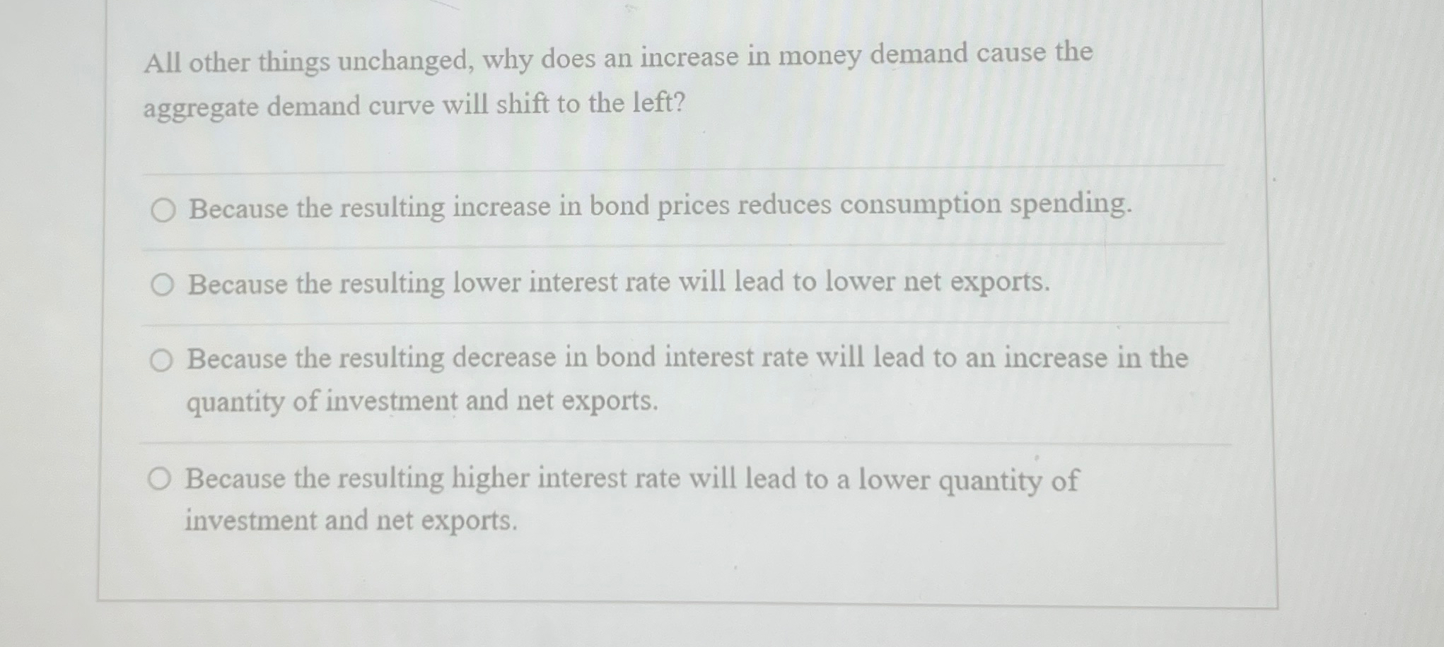Solved All other things unchanged, why does an increase in | Chegg.com
