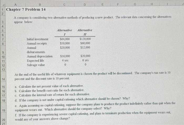 Solved A company is considering two alternative methods of | Chegg.com