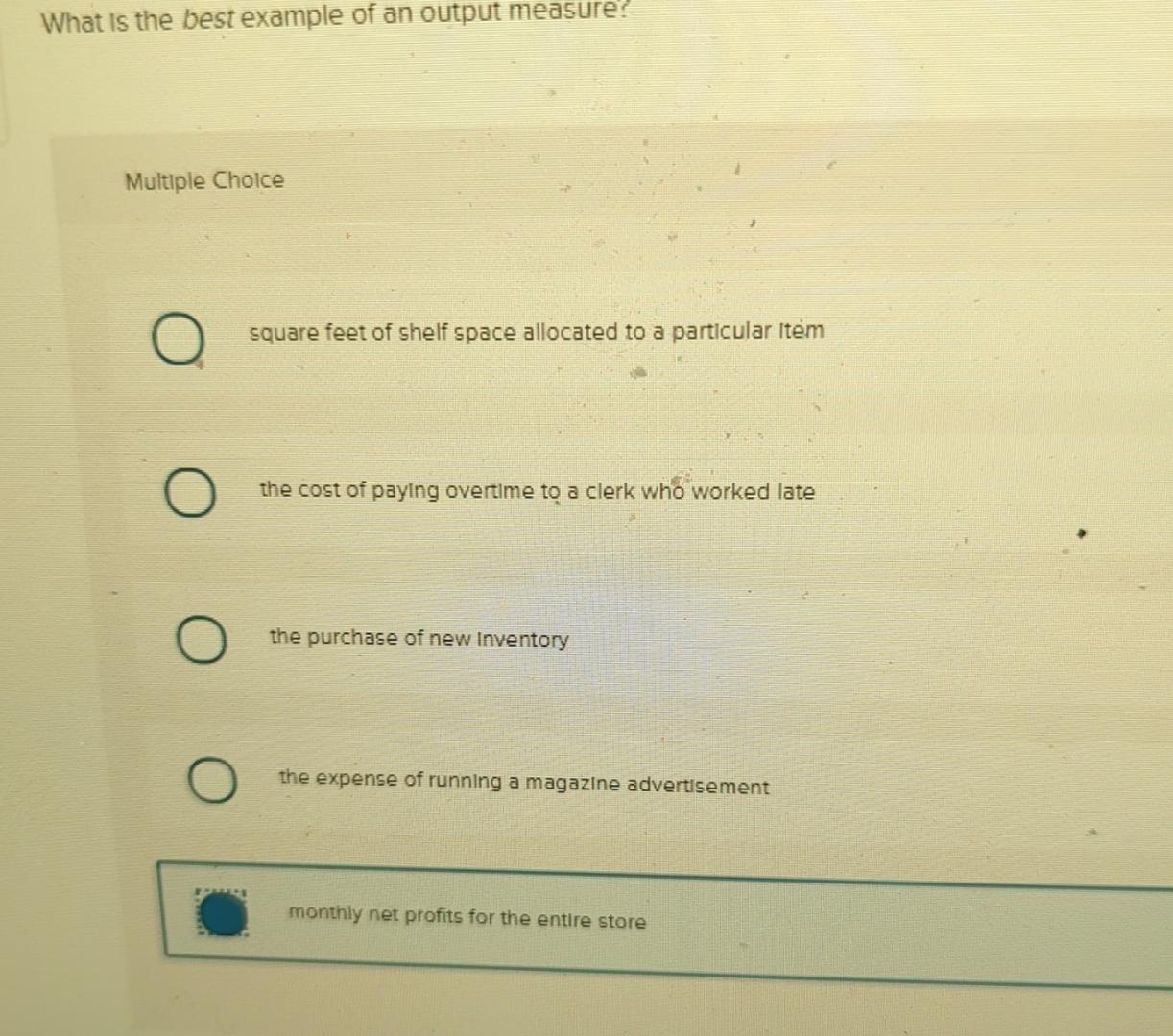 Solved What is the best example of an output | Chegg.com