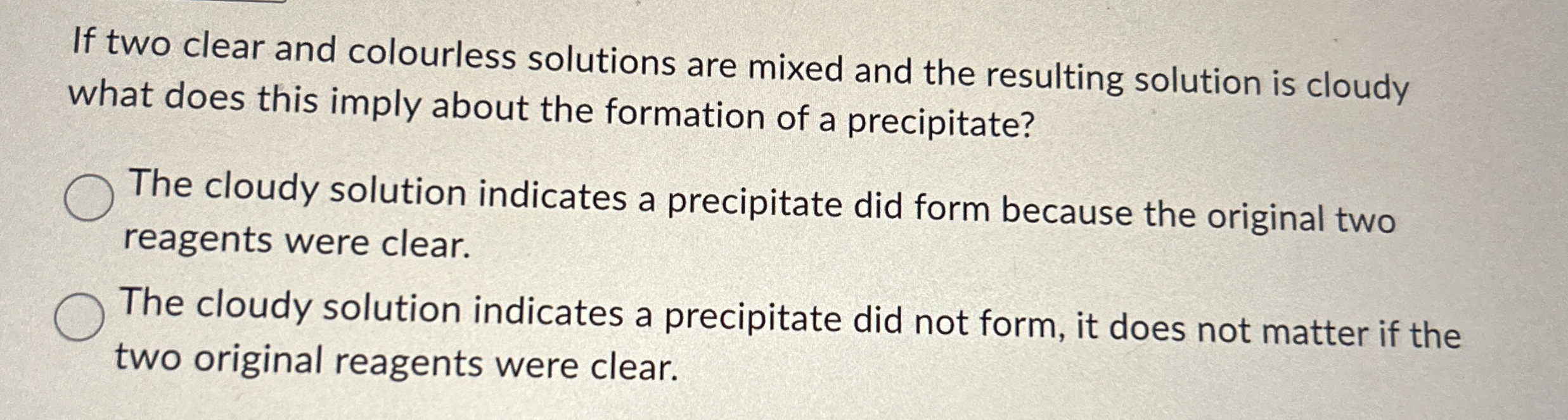 Solved If two clear and colourless solutions are mixed and | Chegg.com