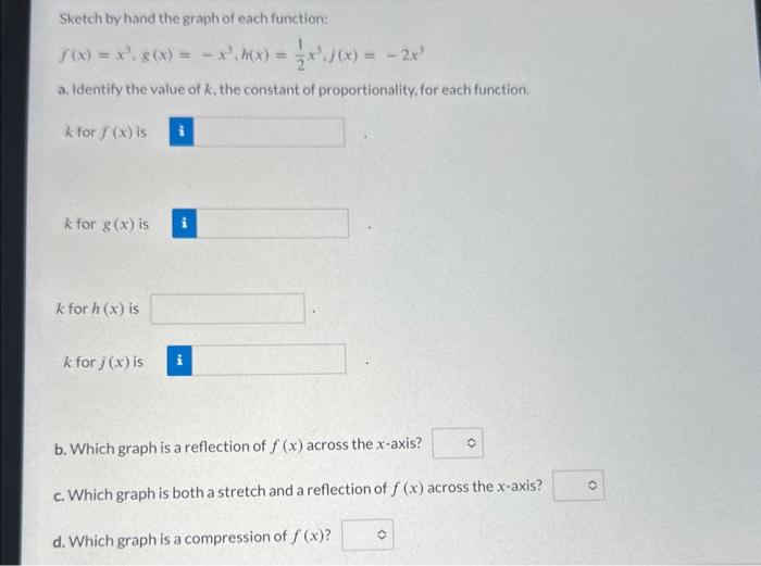 Solved Sketch by hand the graph of each function: | Chegg.com
