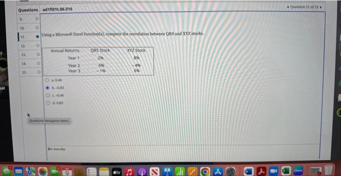 Solved Using a Microsoft Excel function(s), compute the | Chegg.com