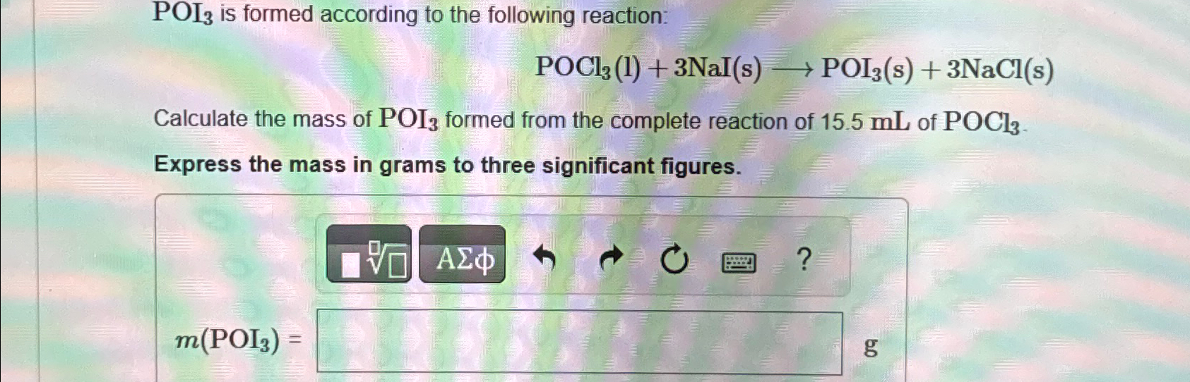 Solved POI3 ﻿is formed according to the following | Chegg.com
