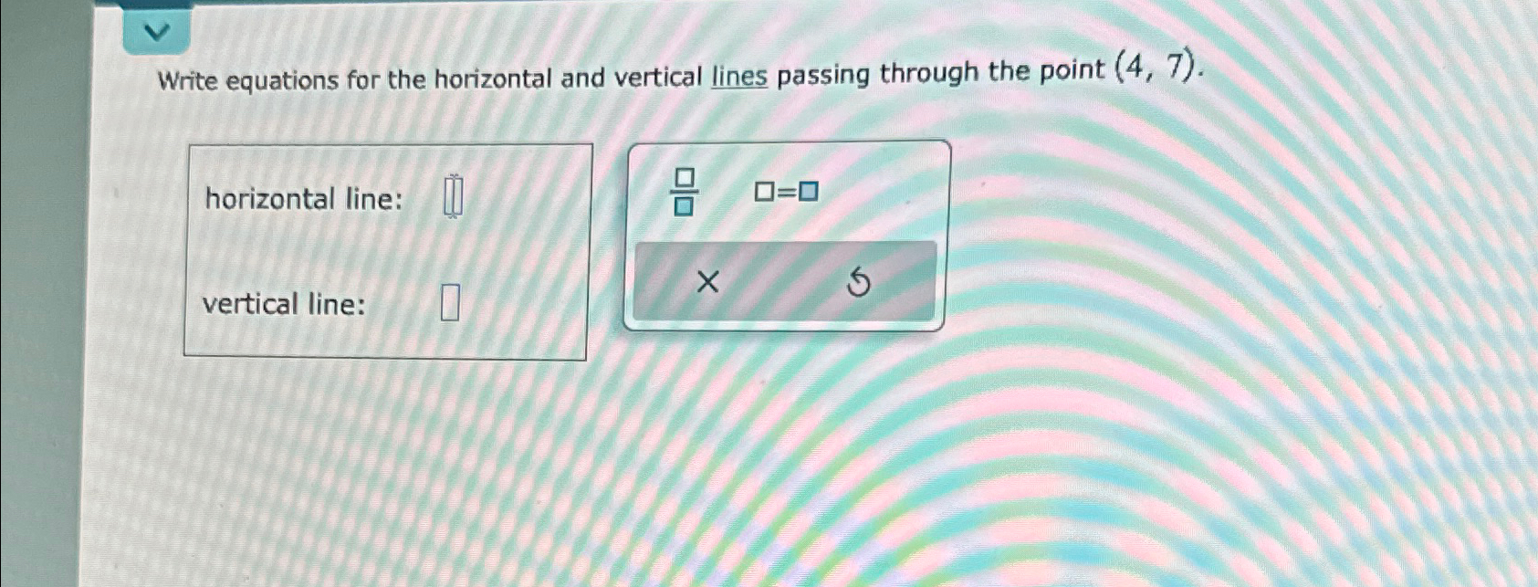 Solved Write equations for the horizontal and vertical lines | Chegg.com