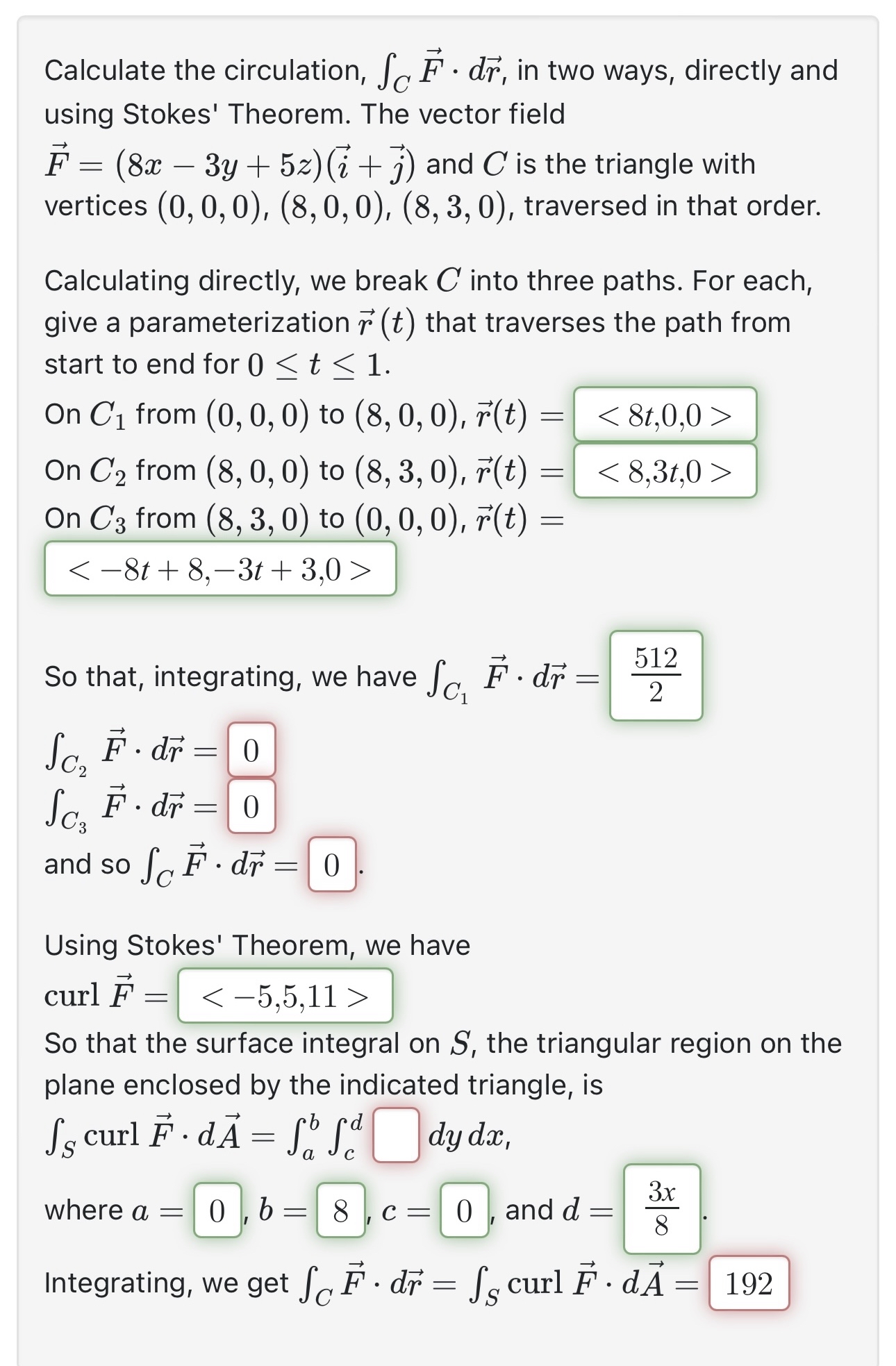 Solved Calculate the circulation, ∫C﻿vec(F)*dvec(r), ﻿in two | Chegg.com