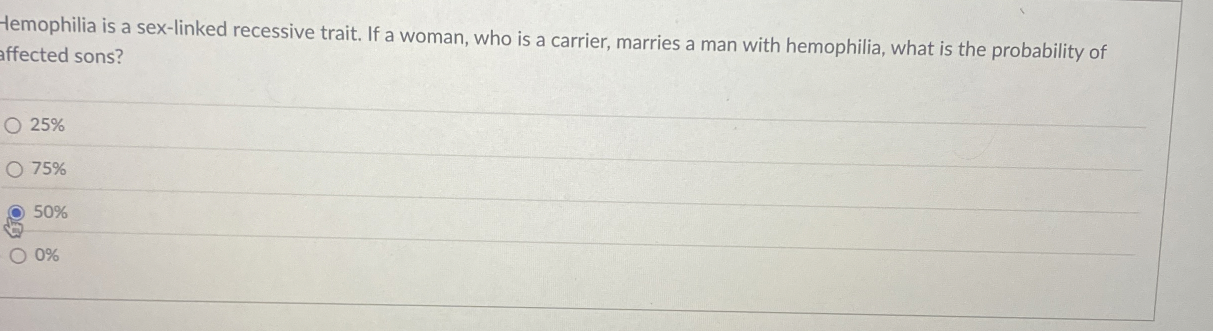 Solved Hemophilia Is A Sex Linked Recessive Trait If A 6163
