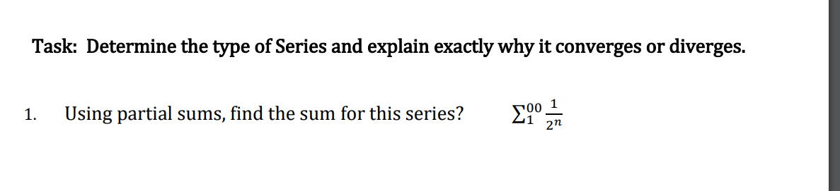 Solved Task: Determine the type of Series and explain | Chegg.com