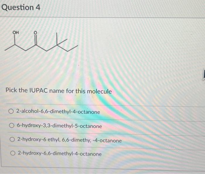 Solved Pick the IUPAC name for this molecule | Chegg.com