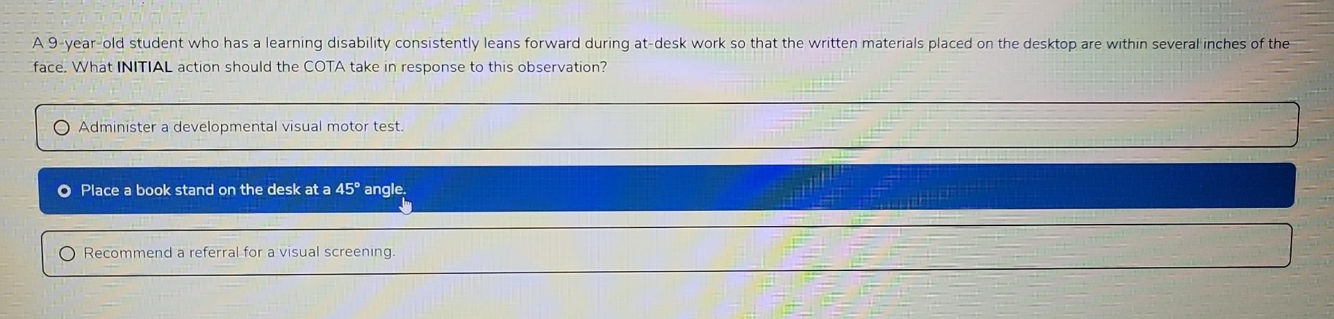 Solved face. What INITIAL action should the COTA take in | Chegg.com