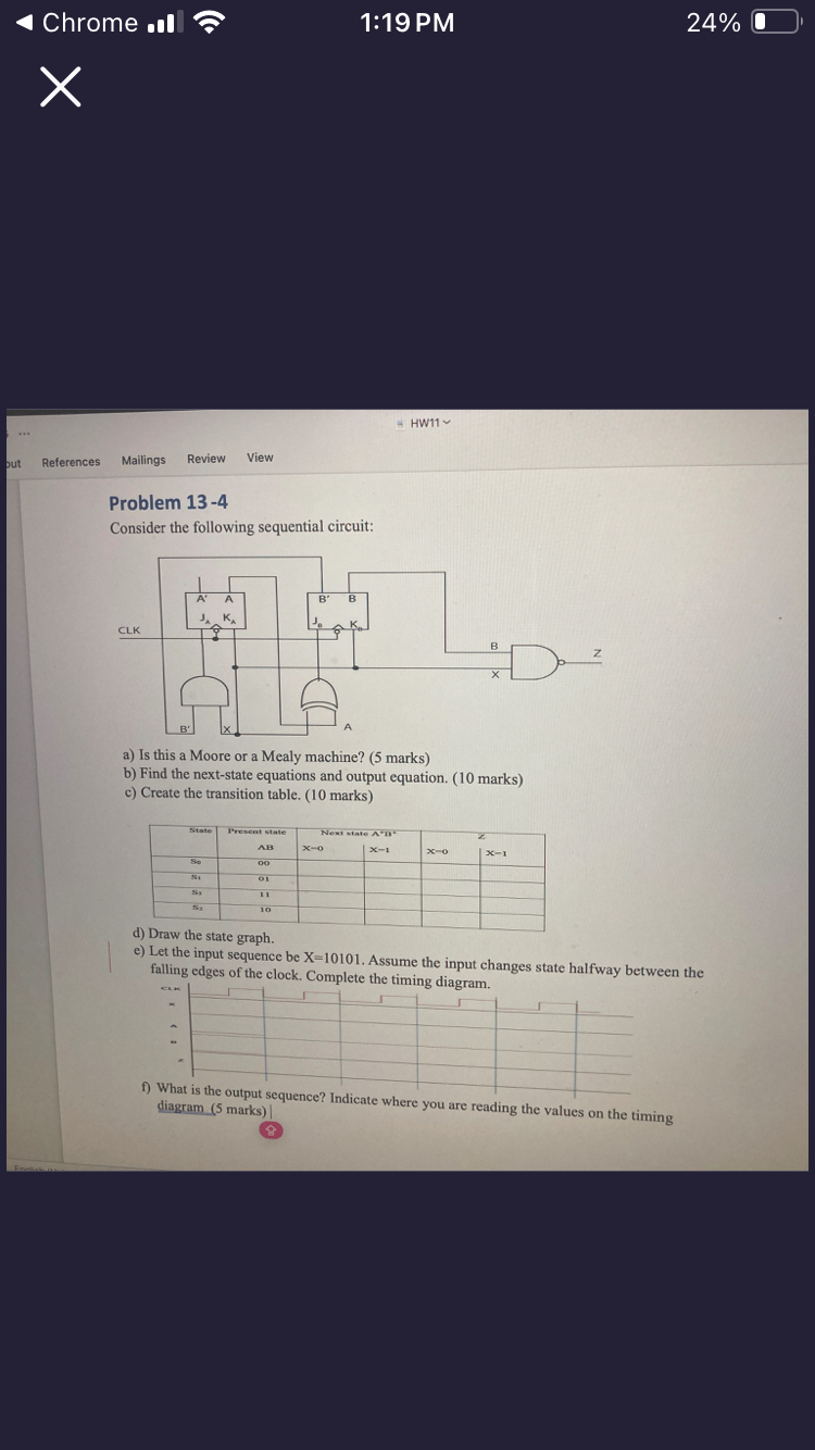 Solved Chrome • •1:19 | Chegg.com