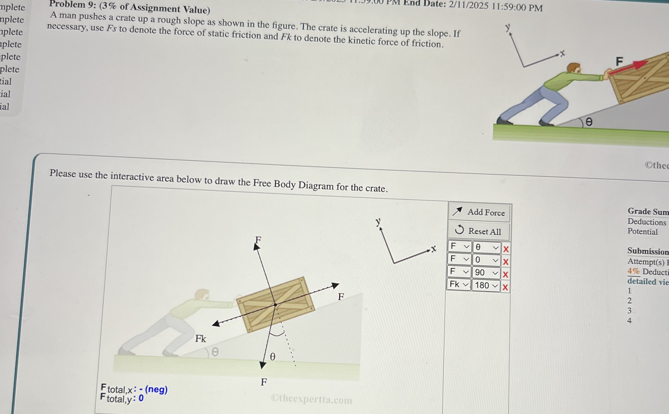Solved npleteProblem 9: (3% ﻿of Assignment Value)A man | Chegg.com