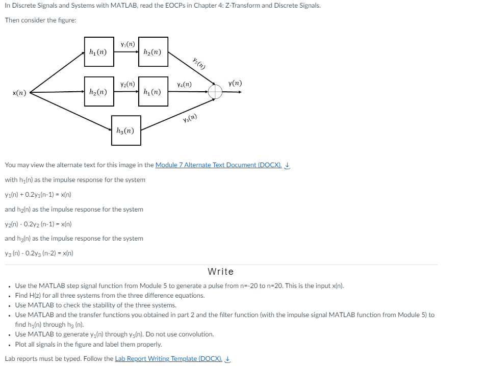 Solved Writeuse The Matlab Step Signal Function From Module 