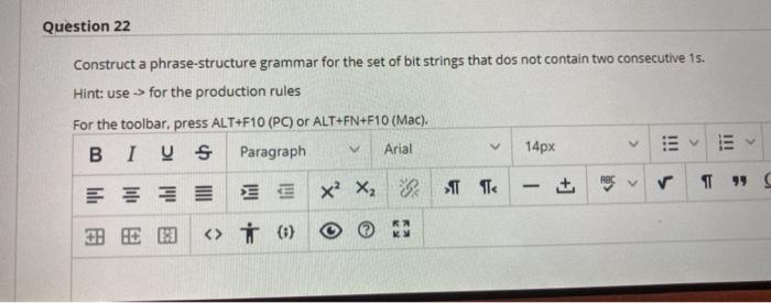 Solved Question 22 Construct a phrase-structure grammar for | Chegg.com