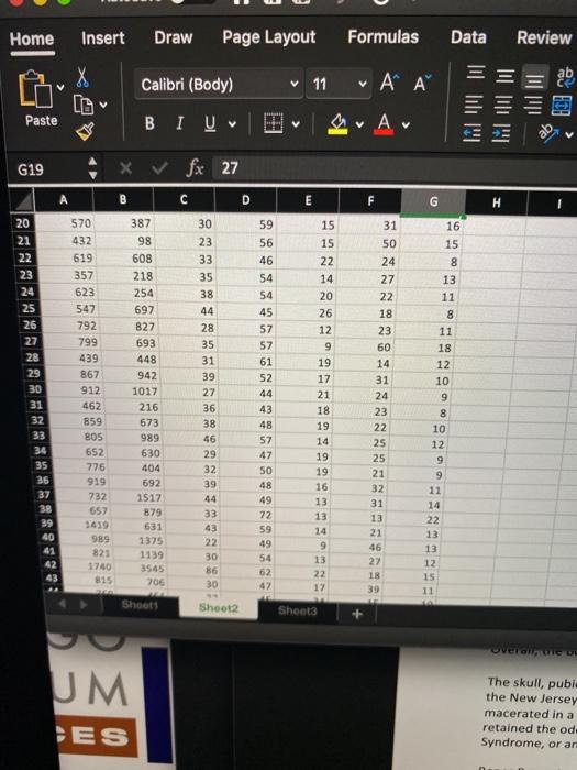 Home Insert Draw Page Layout Formulas Data Review Vi | Chegg.com