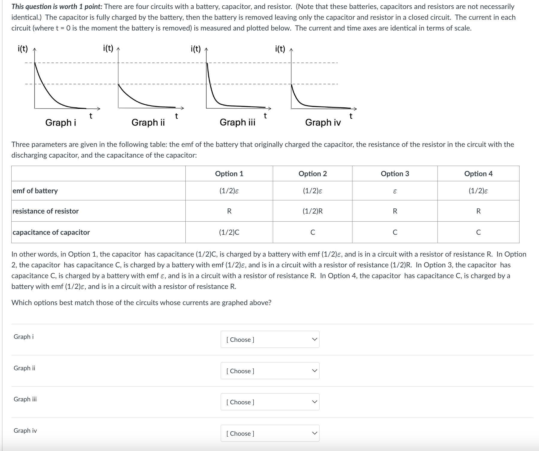 Solved There are four circuits with a battery, capacitor, | Chegg.com