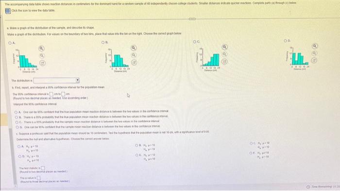 Reaction distances (in centimeters)Cidk trit icon lo | Chegg.com