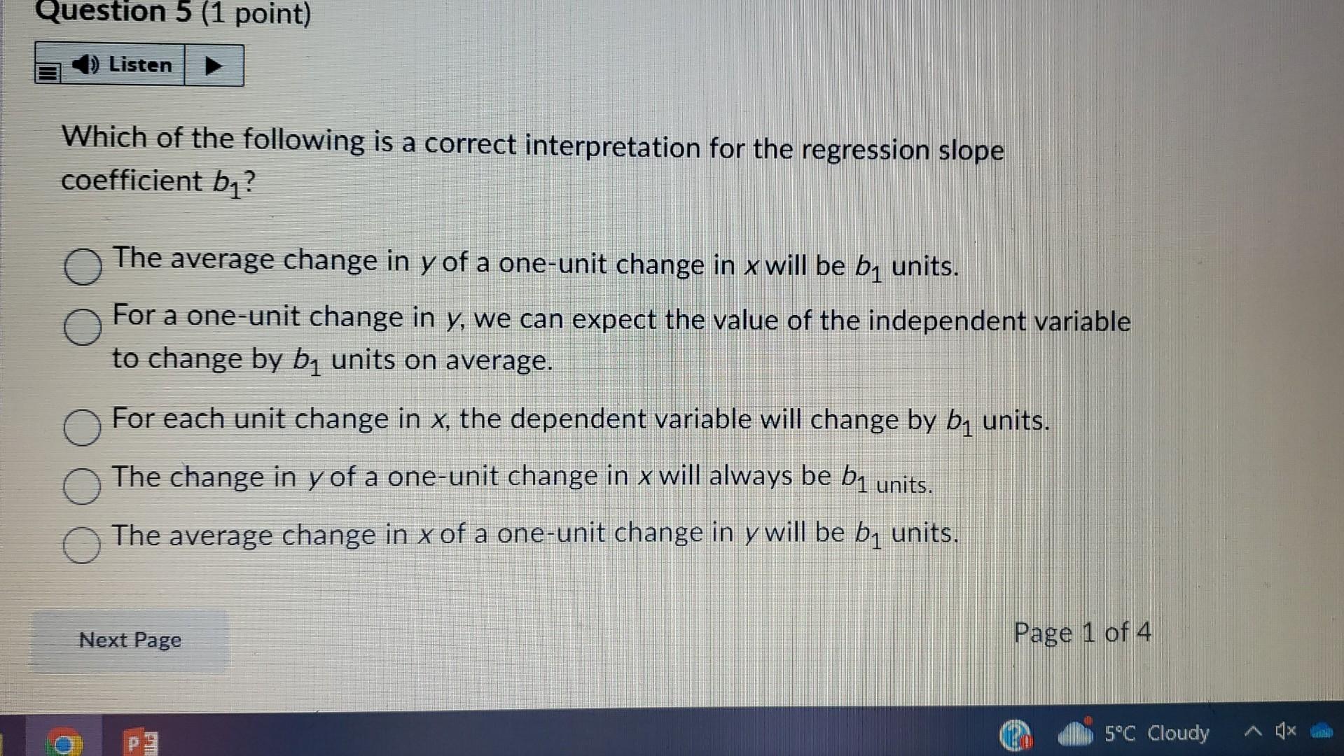 Solved Which of the following is a correct interpretation | Chegg.com