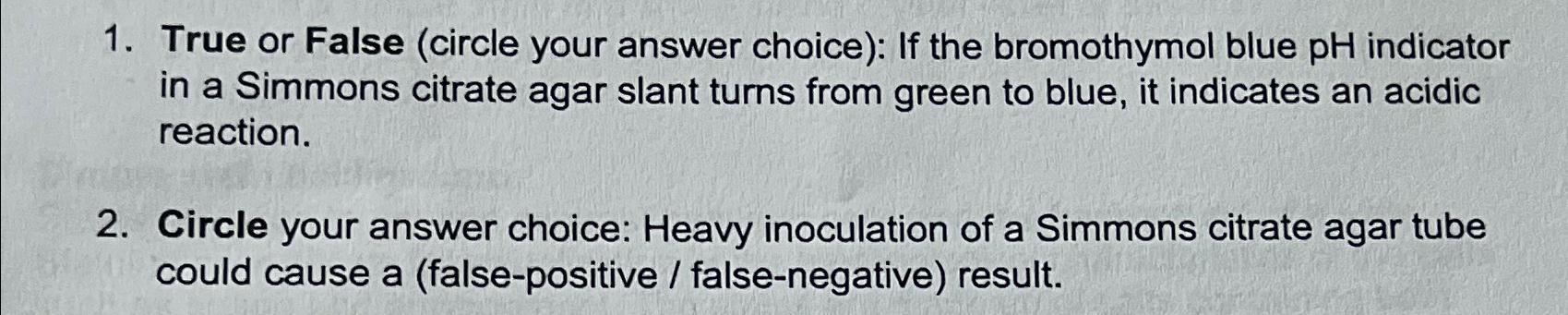 Solved True or False (circle your answer choice): If the | Chegg.com