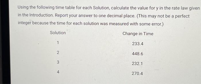 Using the following time table for each Solution, | Chegg.com